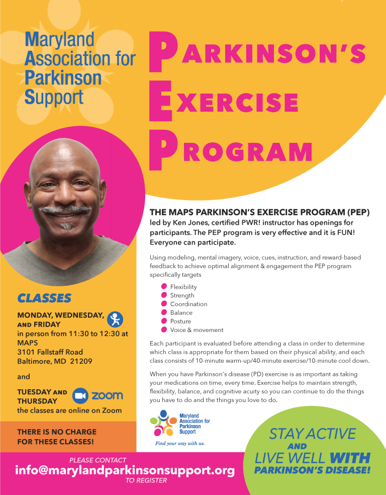 Parkinson's Exercise Program - Maryland Association for Parkinson Support